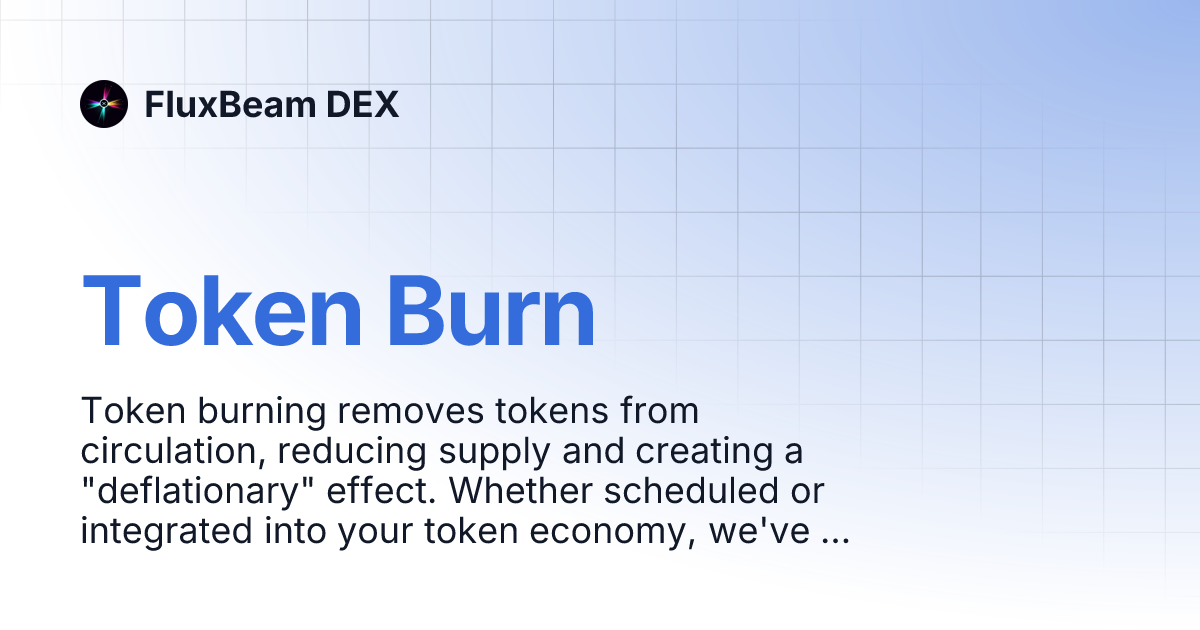Token Burn | FluxBeam DEX