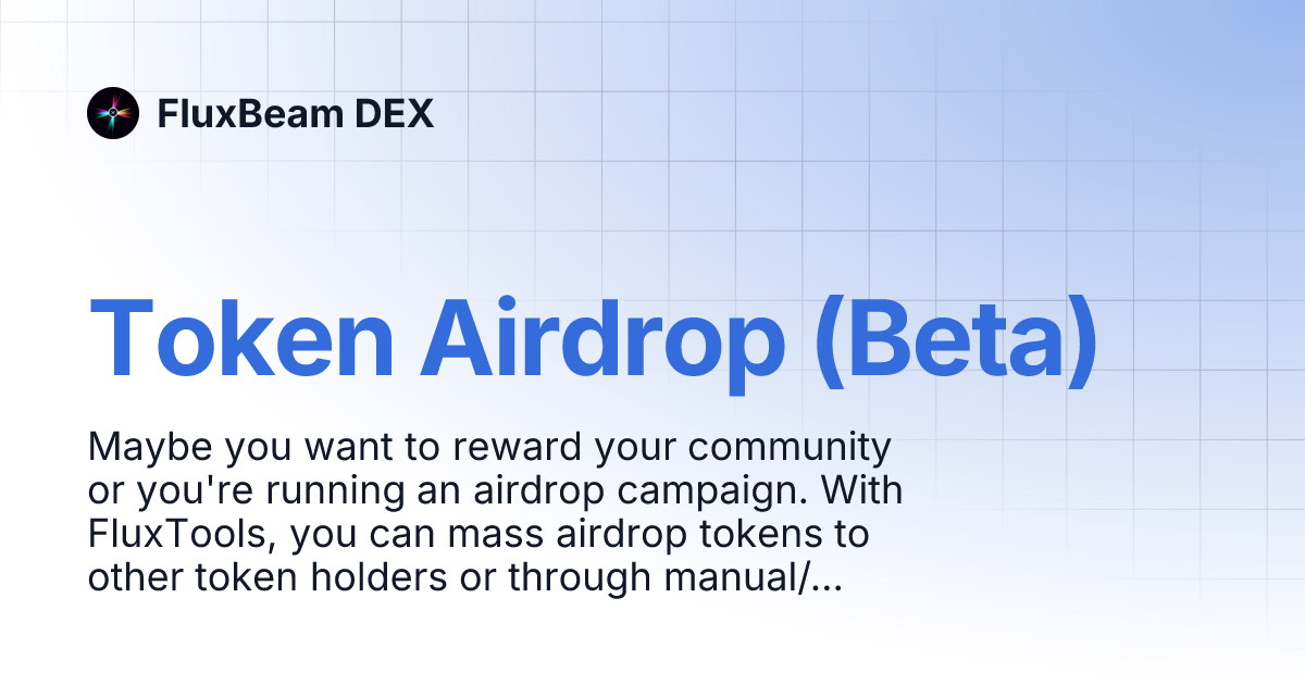Token Airdrop (Beta) | FluxBeam DEX