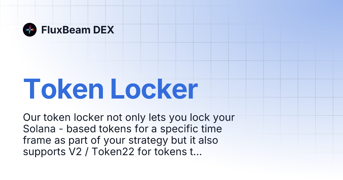 Token Locker | FluxBeam DEX